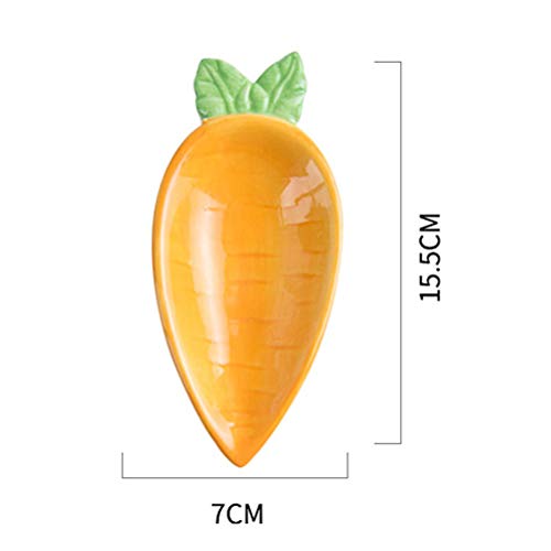 UPKOCH Veggie Platter 2pcs Ceramic Carrot Shape Dishes Dipping Bowls Appetizer Plates Sauce Platter Dinnerware Kids Cutlery
