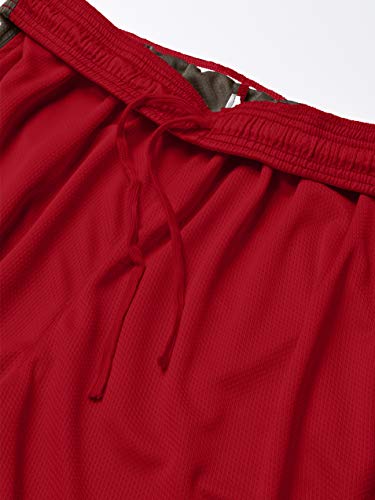 Profile Varsity Men's Big & Tall Athletic Shorts, Card Red/Charcoal, 3X