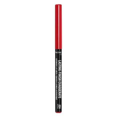 Rimmel Lasting Finish Exaggerate Automatic Lip Liner - Rich, Smooth Formula for Long Lasting Lip Looks - 024 Red Diva, .01oz