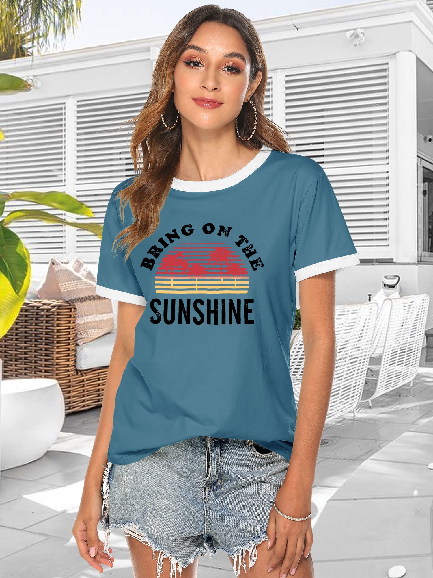 Nlife Bring On The Sunshine Graphic Long Sleeves Tees Blouses for Women Tops Sweaters for Women
