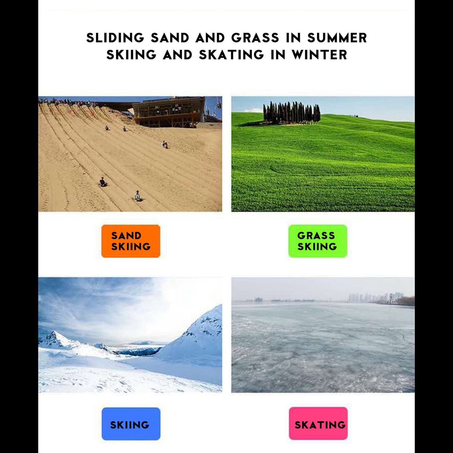 Snow Sled Flying Carpet, Roll Up Snow Slider with Handle for Kids and Adults, Portable Ski Flying Blanket Flexible Grass Skiing Carpet