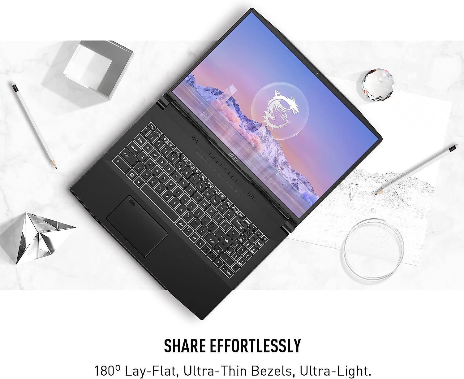 MSI Creator M16 2023 Laptop, 16" QHD+ Content Creation PC, 13th Gen Intel Core i7, GeForce RTX 4060, 32GB DDR5, 2TB SSD, 180-Degree Lay-Flat, WiFi 6, High Performance Business Computer, Win 11 Home