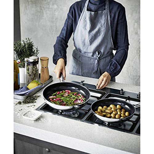 WMF Frying Pan Coated with Devil Pouring Rim Stainless Steel Handle, Silver, 28 cm