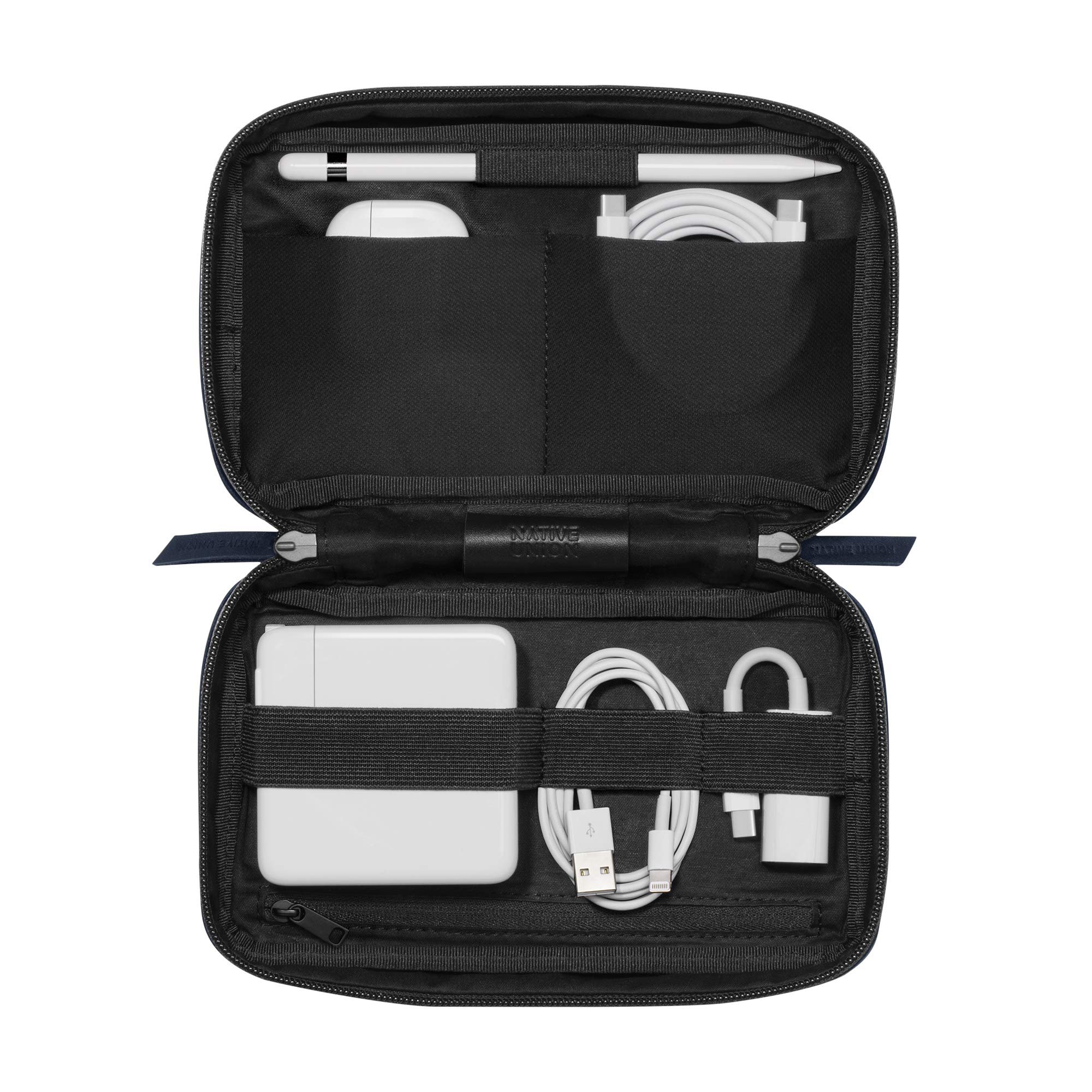 Native Union Stow Organizer β Premium Travel Tech Kit Crafted with Durable Canvas β Keep Essentials Organized with Flexible Storage & Quick-Access Pocket for Cables, Chargers, SIM Card & More (Indigo)