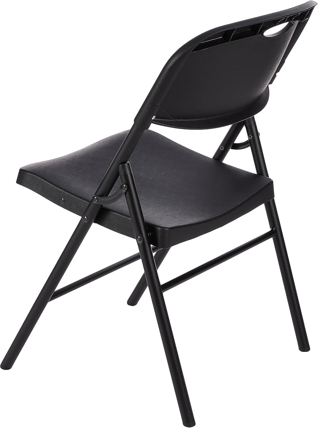 Practical and Sturdy: Folding Plastic Chairs 4-Pack with 350-Pound Capacity in Black