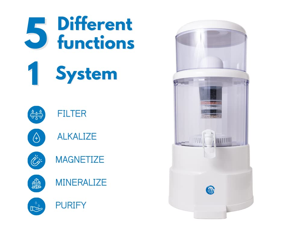 VG Water Mineral Purifier System Filter| Capacity 22 LTS. | at Home Water Filter That Purifies Water, for Drinking Water Dispenser| Countertop Alkaline and Mineral Water Filter
