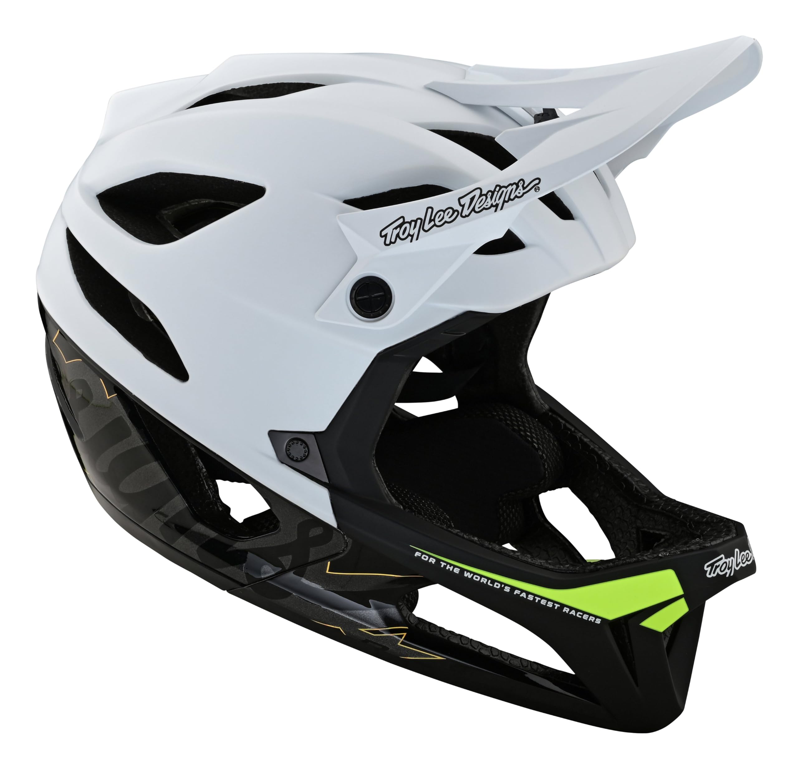 Troy Lee Designs Stage Full Face Bicycle Helmet for Max Ventilation Lightweight MIPS EPP EPS Racing Downhill DH BMX MTB - Adult Men Women (Signature White, Medium/Large)
