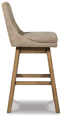 Signature Design by Ashley Tallenger 30" Upholstered Pub Height Bar Stool, 2 Count, Beige