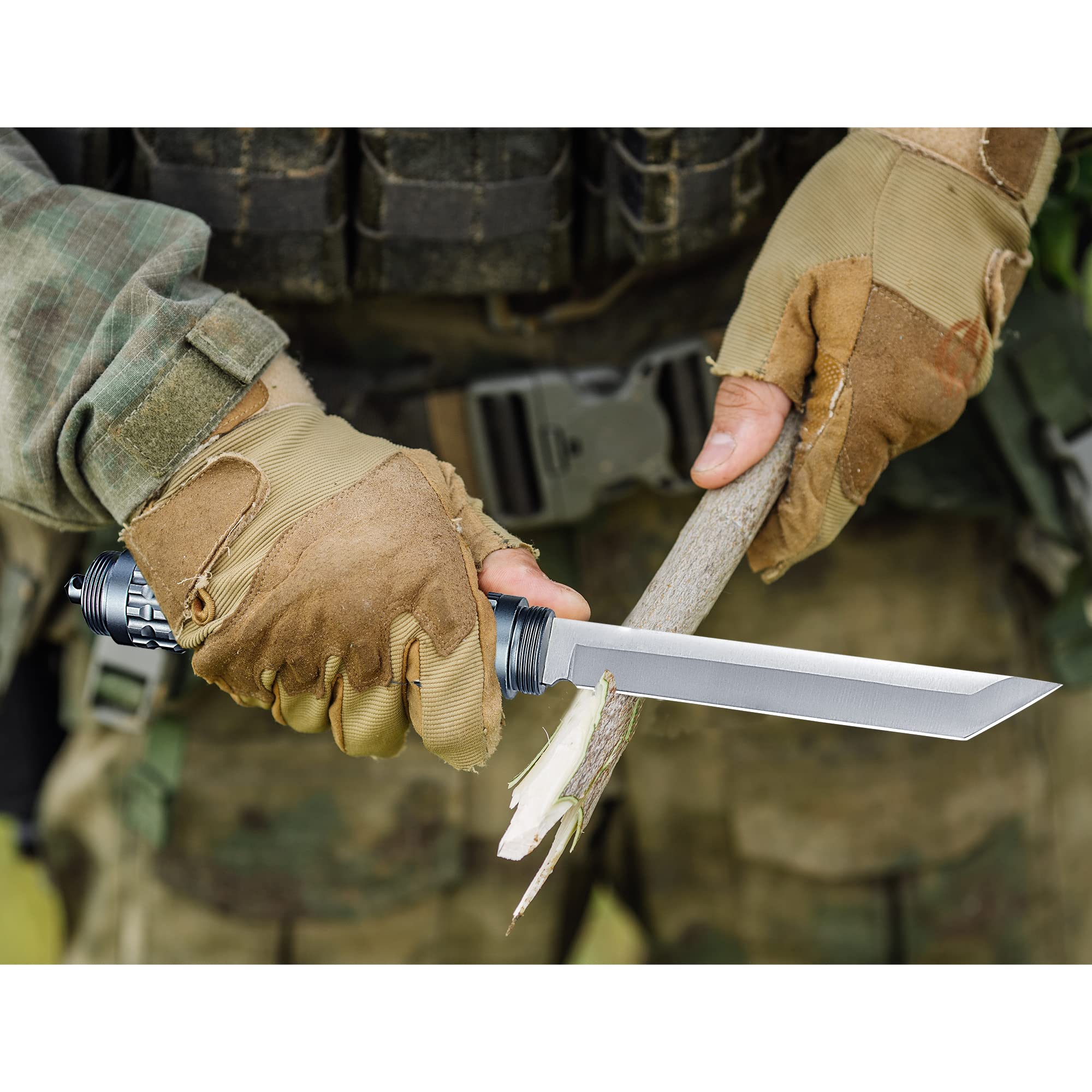 VALHALLA Fixed Blade Knife With Sheath, Survival Knife With Razor-sharp 440 Blade, Outdoor knives for men survival camping hunting Cool Knife with sheath (gray)