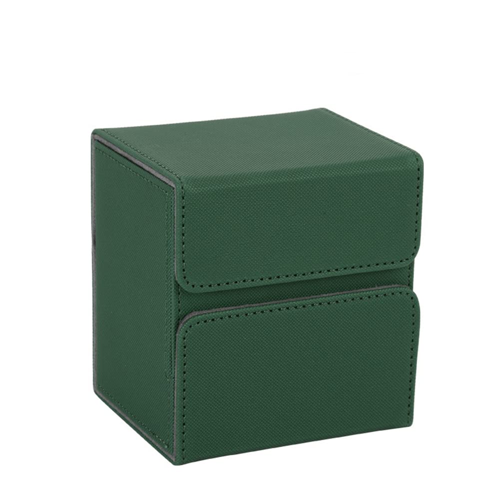 Venssu mtg deck box, deck box mtg,deck box tcg,PU Leather Large Size Fit 130 Plus Sleeved Cards Compatible with single/double sleeved toploader MTG TCG CCG (Green)
