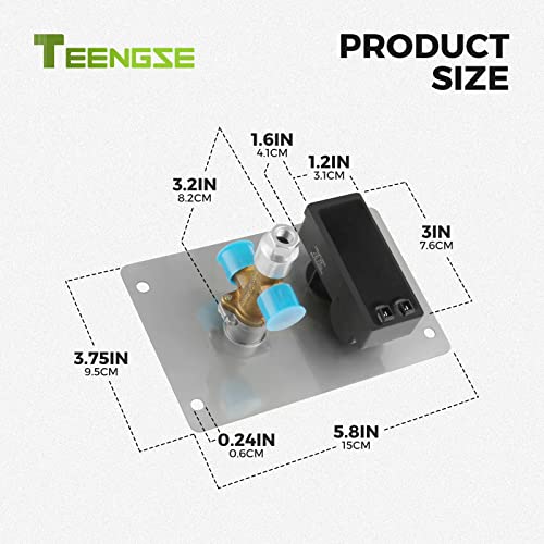 TEENGSE Fire Pit Gas Burner Spark Ignition Kit Indoor Outdoor Flame Fail Safe Valve, Gas Control Kit Push Button Ignition Upgrade Rotary Button Control Valve Integrated Stainless Steel Control Panel
