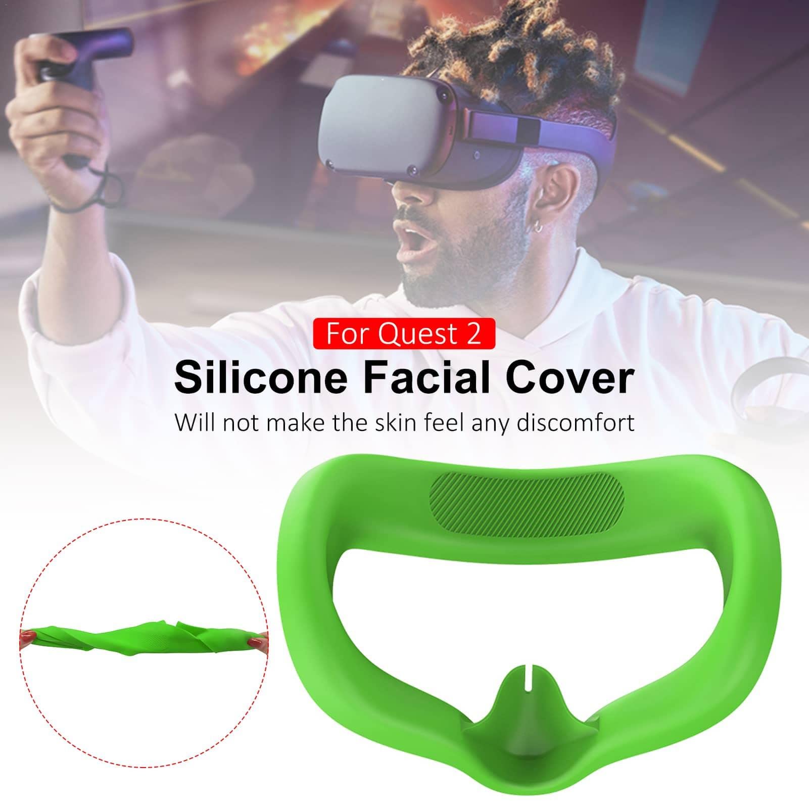 Oculus Quest 2 Face Pad Accessories | VR Silicone Luminous Facial Interface Cover | Sweat Guard Face Cushion Cover for Oculus Quest 2 VR Headset