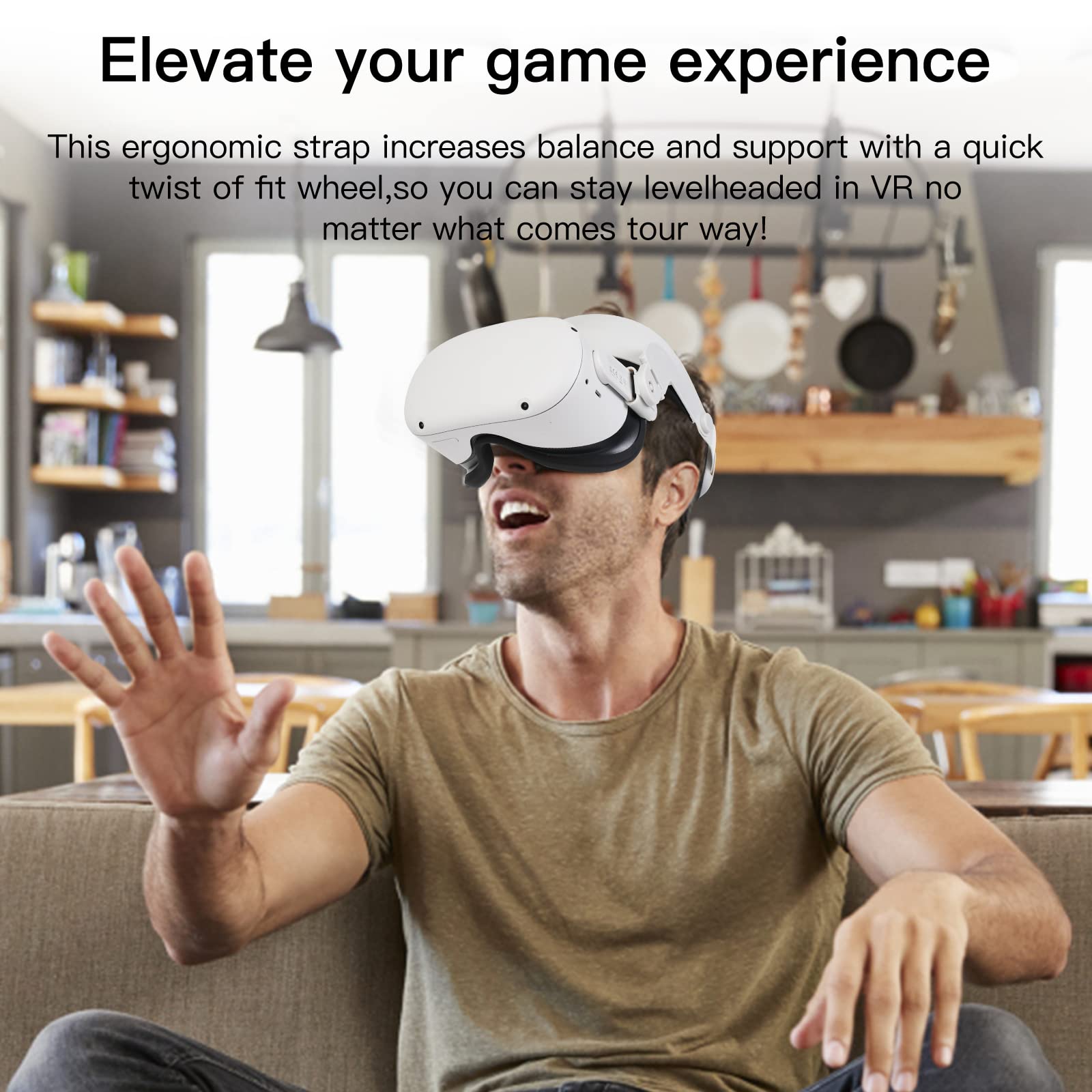 Quest 2 Head Strap - Oculus Quest 2 Elite Strap - Oculus Quest 2 Accessories Head Strap, Enhanced Support and Comfort in VR,Durable and Lightweight