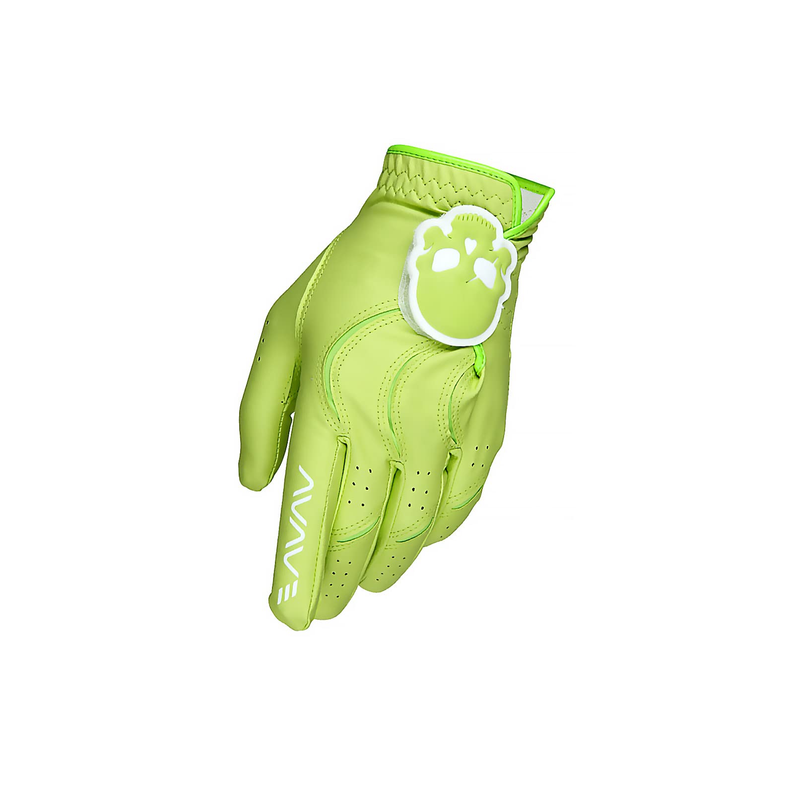 Skull Edition Collar Golf Gloves, for Men or Women, Golf Accessories (Green, 21, Female Right)