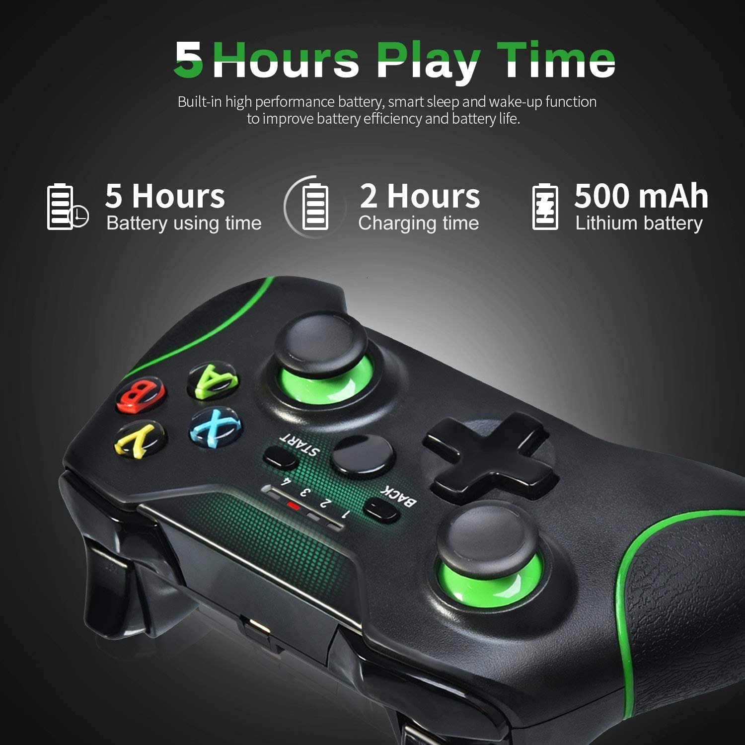 RIBOXIN Xbox Wireless Controller PC Game Controller 2.4GHZ Wireless Game Controller Compatible with Xbox One/One S/One X and PC with Built-in Dual Vibration No Audio jack