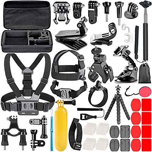 Neewer 58-In-1 Action Camera Accessory Kit Compatible with GoPro Hero 10 9 8 Max 7 6 5 4 Black GoPro 2018 Session Fusion Silver White Insta360 DJI Action 2 AKASO APEMAN Campark SJCAM Action Camera etc