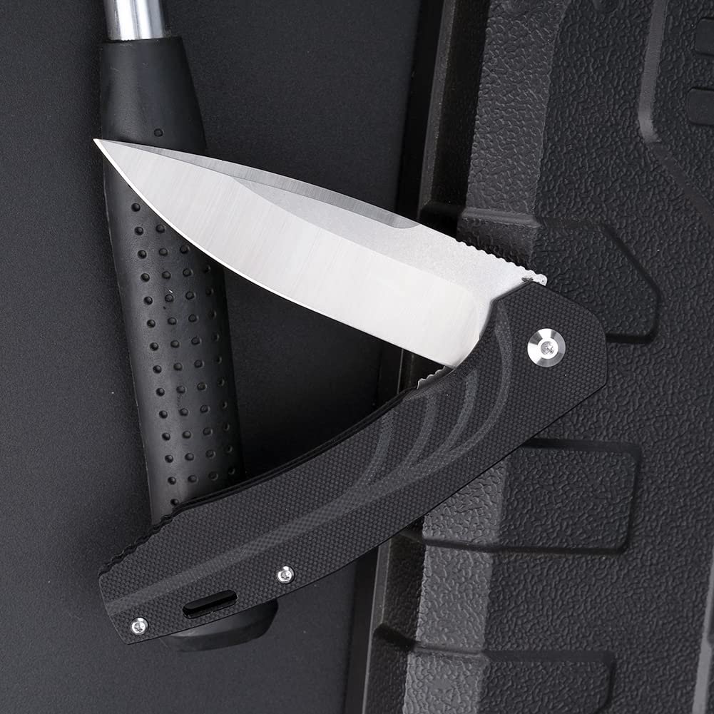 URiver Pocket Knife,G10 handle,With Pocket clip,Material Sharp Blade, Great for Paring, Hunting and Camping,Ideal Gifts for Your Family(Yellow)