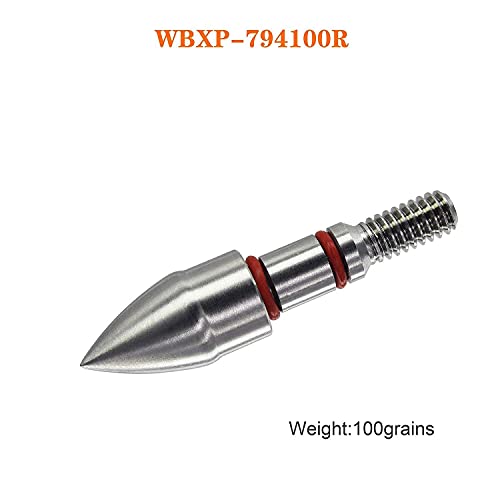 Stainless Steel Archery Field Points 100 Grains Easy Pull Various OD Screw in Archery Field Tips Combo Point 100grains (Bullet Point 5/16"-100gr-12pk)