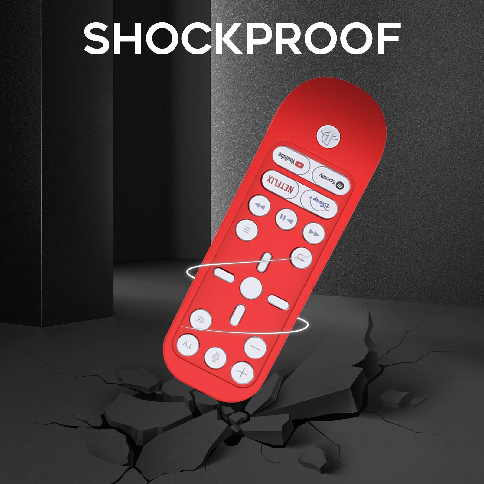 Seltureone Compatible for PlayStation 5 Media Remote Cover, Overall Full Body Silicone Protective Case Sleeve for PS5 Remote Control, Shock Absorption Washable, Red