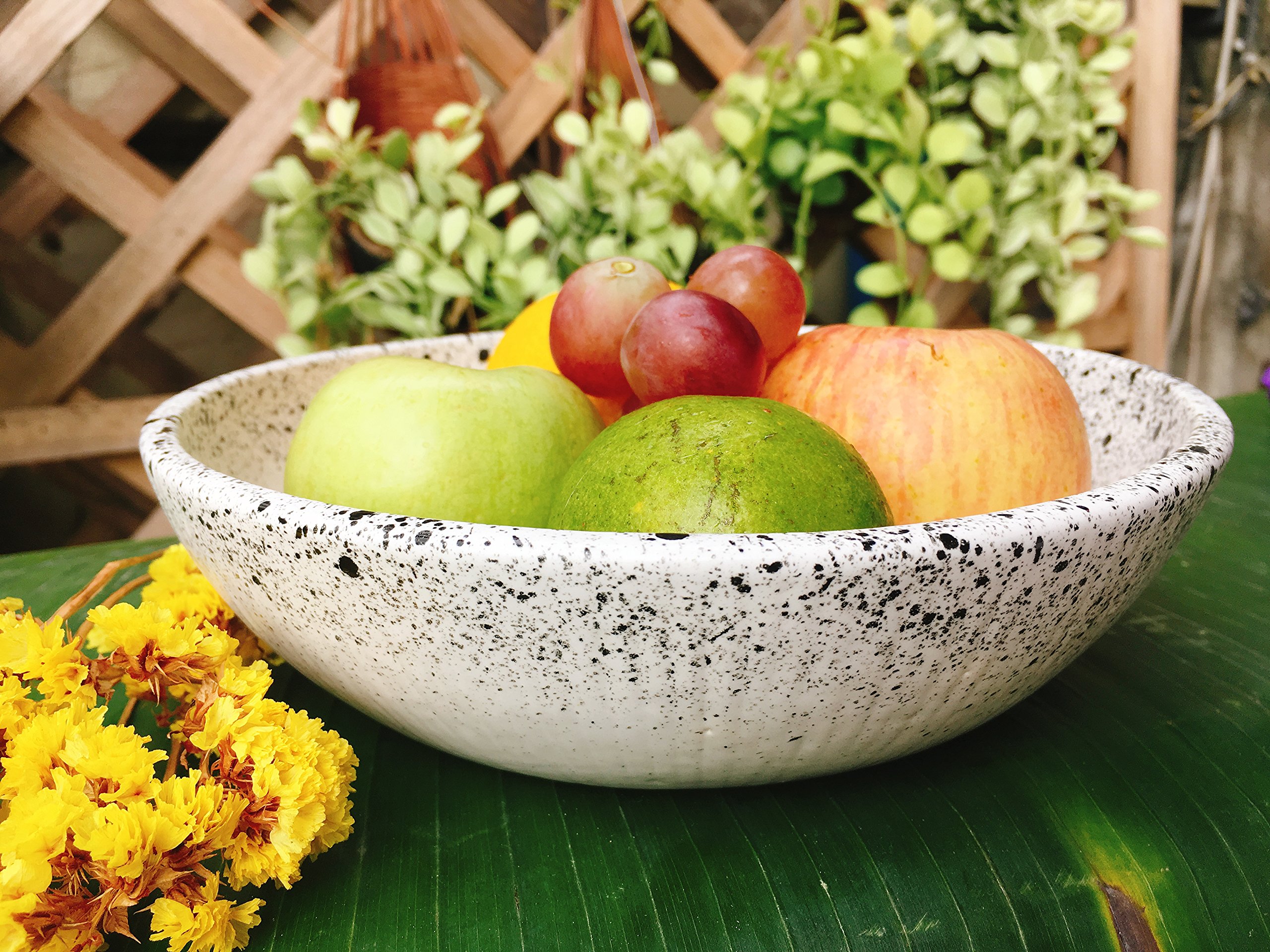 roro Handcrafted 7" Ceramic Bowls - Set of 2 | Speckled Egg White Stoneware Design | Ideal for Soup, Salad, Cereal, Pasta | Dining & Entertaining Decor | Artisan Crafted Kitchenware