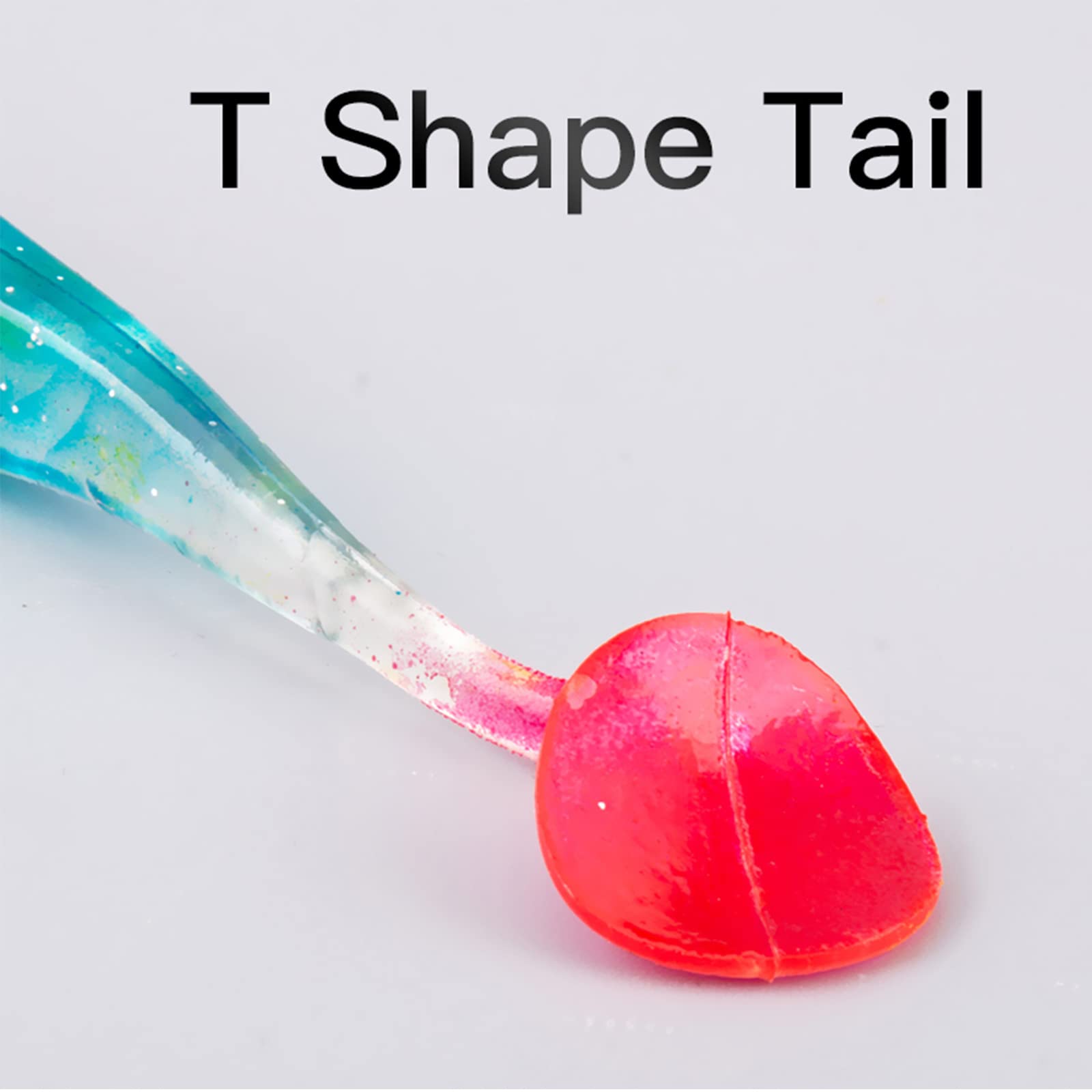 Tolure Soft Plastic Swimbait Paddle Tail Pack Shad Lure Soft Bass Paddle Tail Swim Bait for Bass Soft Lure Kit Tackle T Tail Fishing Lures Set 6pcs/Pack (Blue)