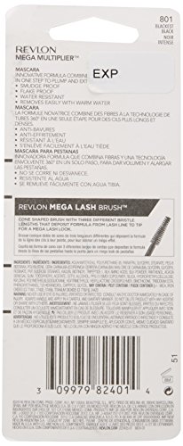 Revlon Mega Multiplier Mascara, Blackest Black, 0.28 Fluid Ounce