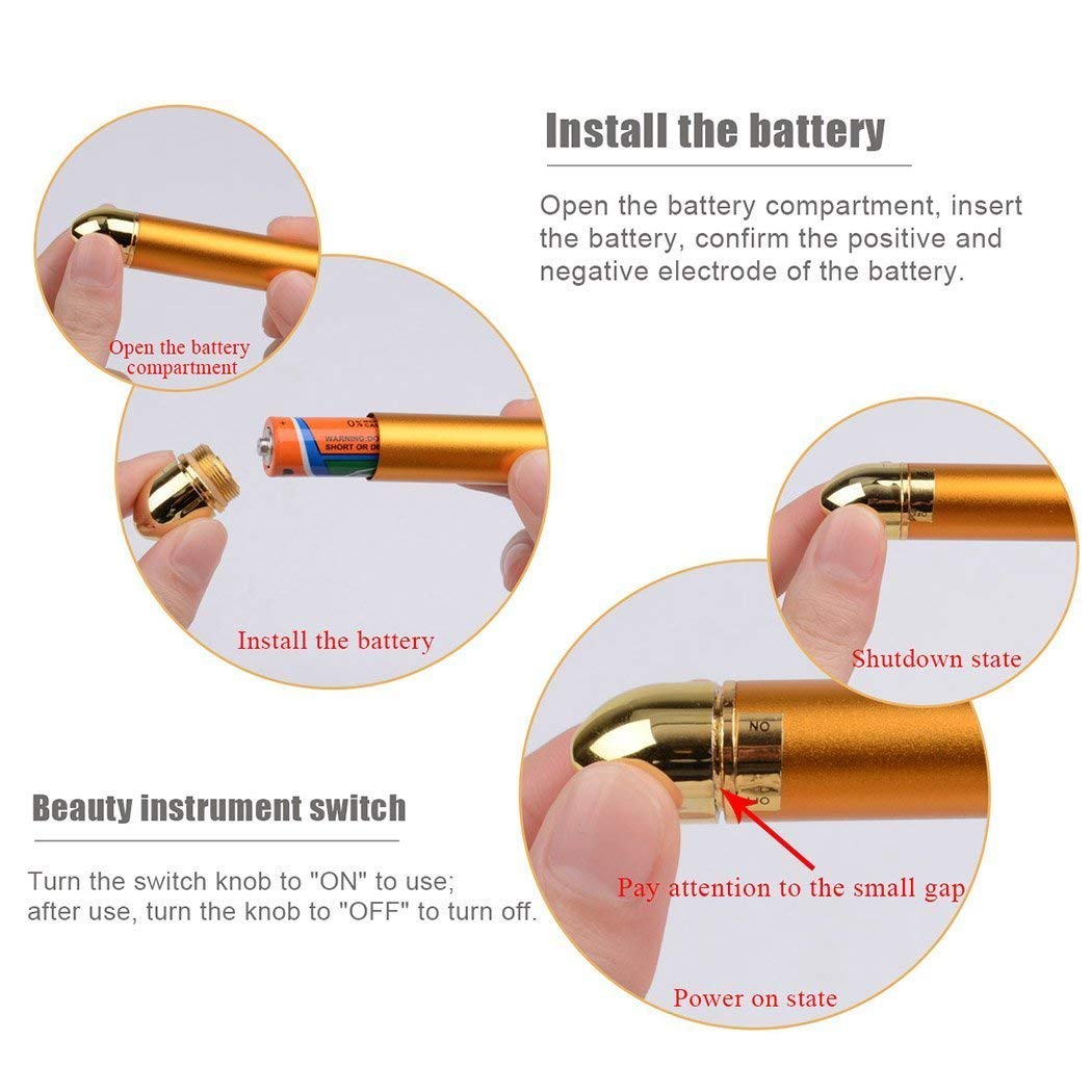 NUOMAN 2 in 1 Electric Face Massager Roller, Golden 3D Roller and T Shape Facial Roller Massager Kit