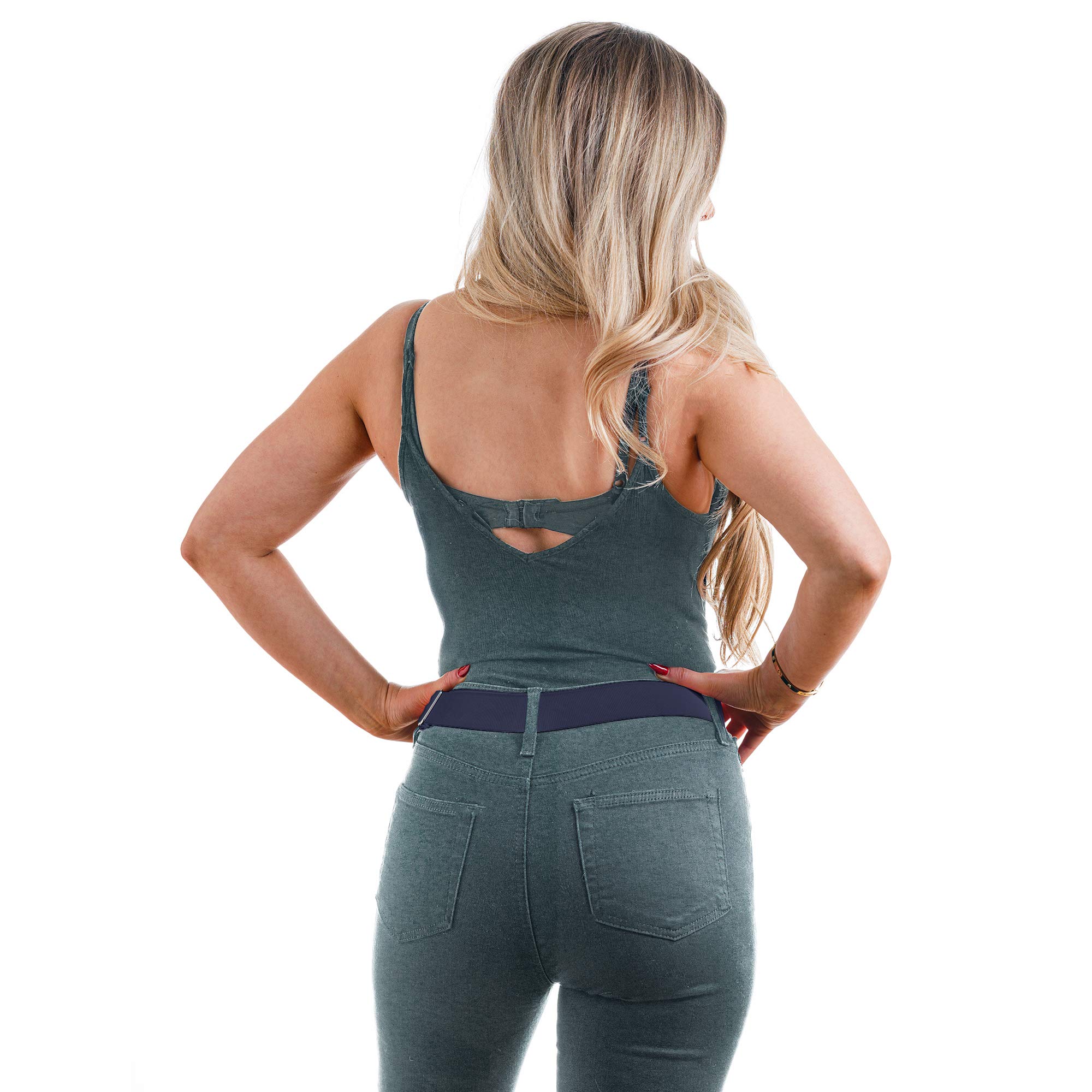 ONE-BELT No Show Invisible Elastic Belts for Women & Men 1.5" adjustable Non Slip Fits waist upto 50 Inch. Designed in USA.