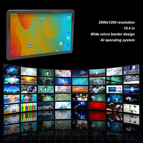 Vikye 10.4in Tablet, 2000x1200 Resolution Tablet HD Tablet Octa Core 5G 2.4G Dual Band 8GB RAM 256GB ROM Calling Tablet
