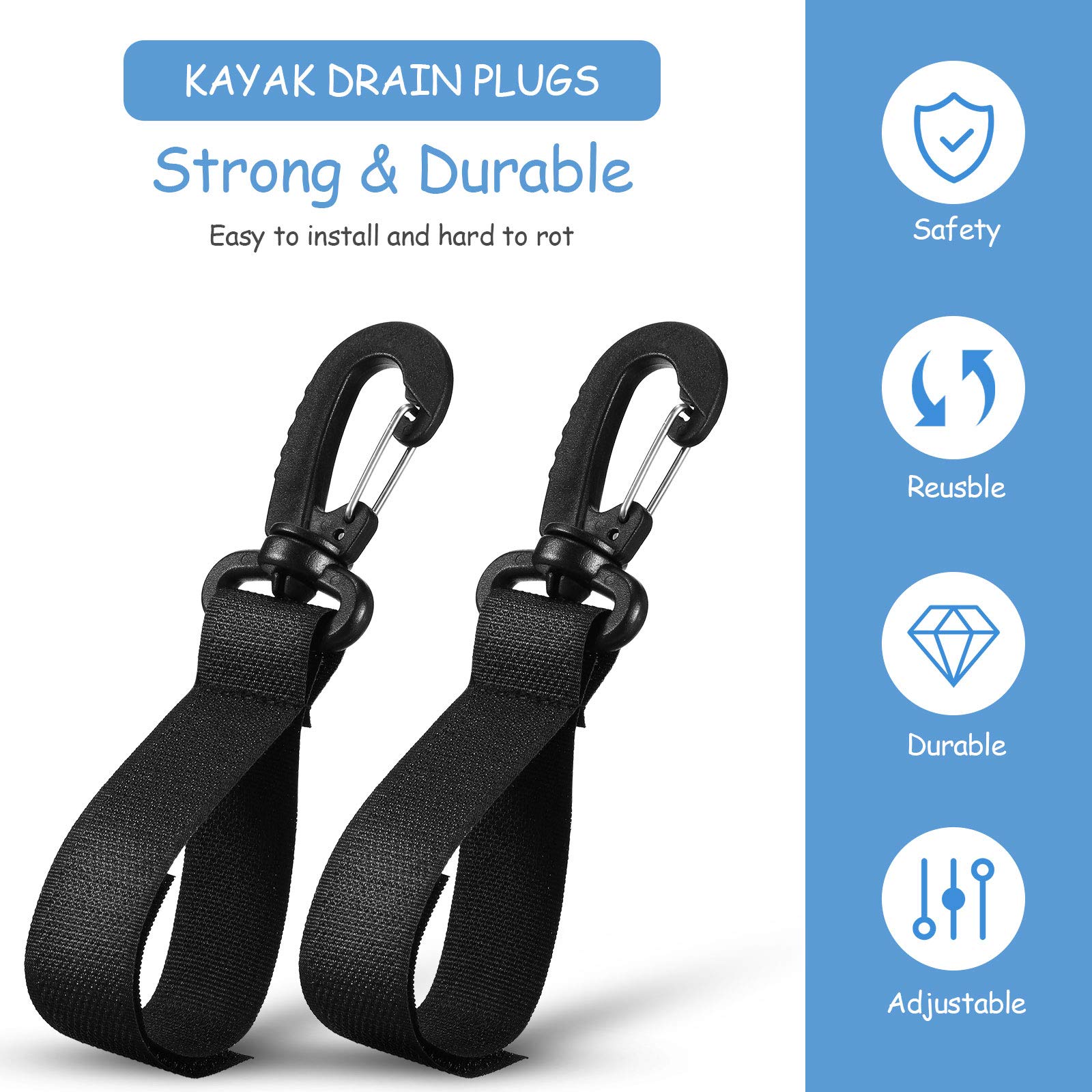 Skylety 6 Pieces Boat Paddle Clip Kayak Paddle Keeper Kayak Paddle Storage Holder Kayak Oar Clip Kayak Canoe Boat Paddle Accessories (Not Include D Ring Patch)