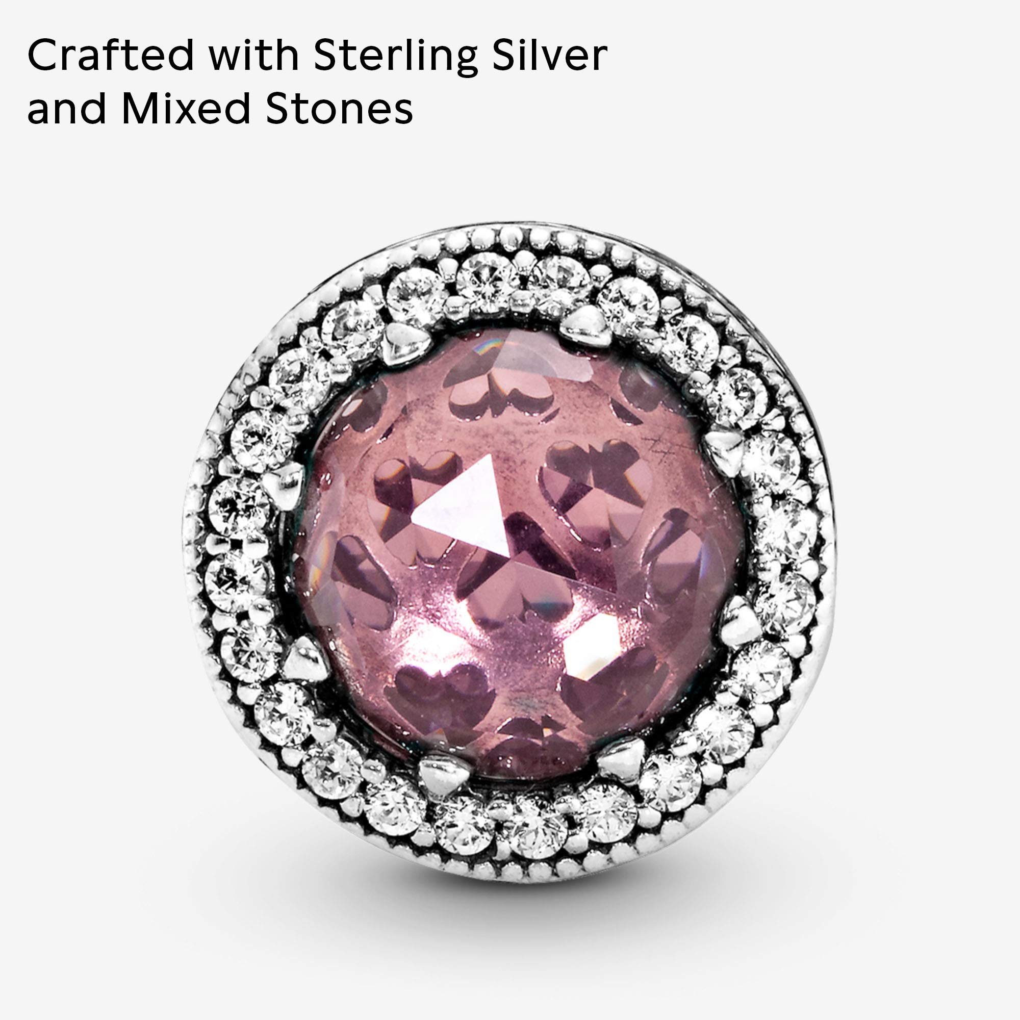 Pandora Jewelry Rose Radiant Hearts Crystal and Cubic Zirconia Charm in Sterling Silver