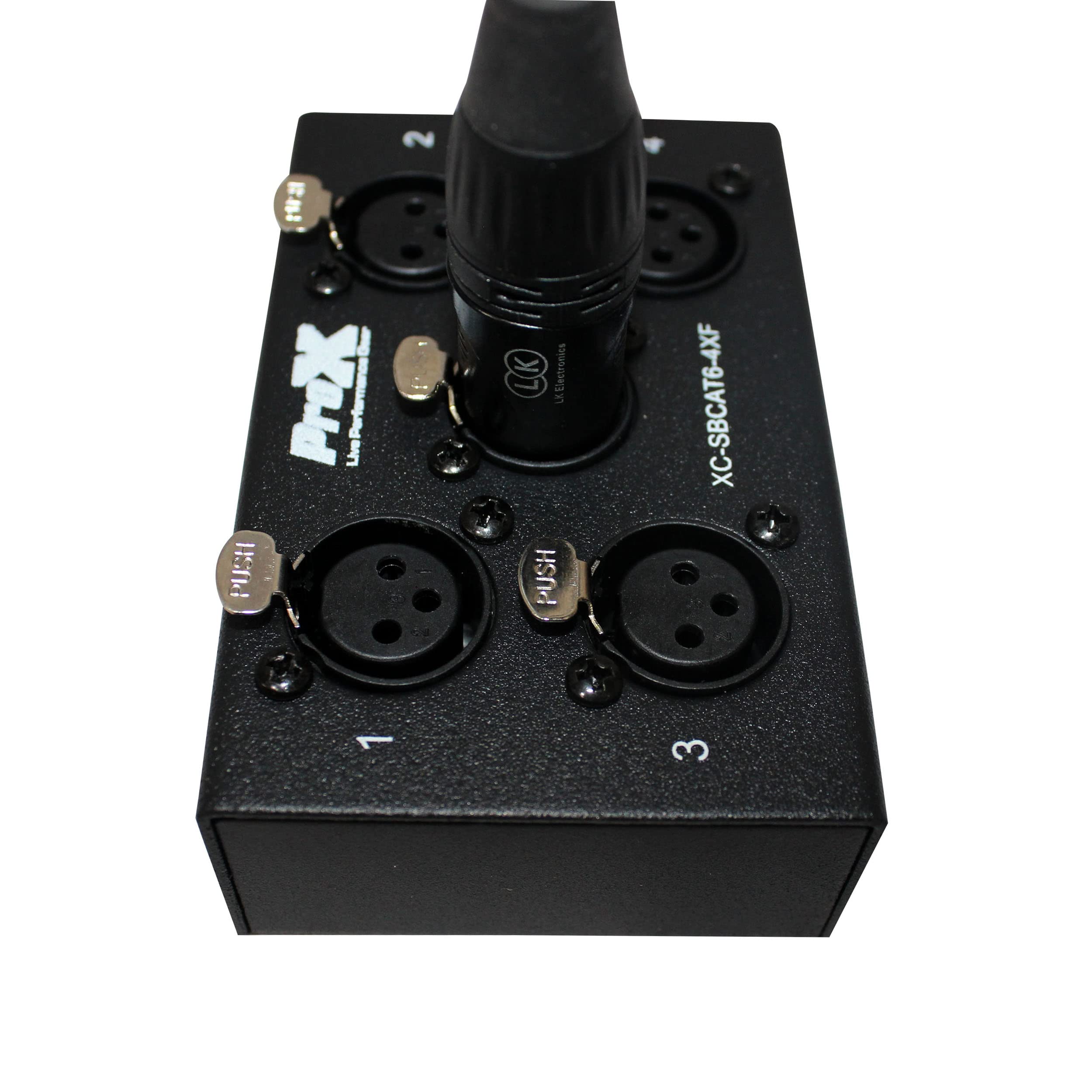 ProX XC-SBCAT6-4XM 4 Channel Portable XLR Male Snake Box with 4 Channel XLR Female Snake Box Package