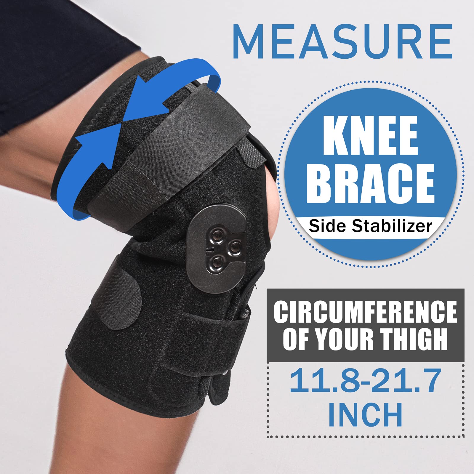 OneBrace Hinged Knee Brace Support - Adjustable Knee Immobilizer Support - Men & Women Leg Stabilizer for ACL/PCL Injuries, Tendon, Patella, Ligament & Meniscus Tear Injuries(Pack of 1)