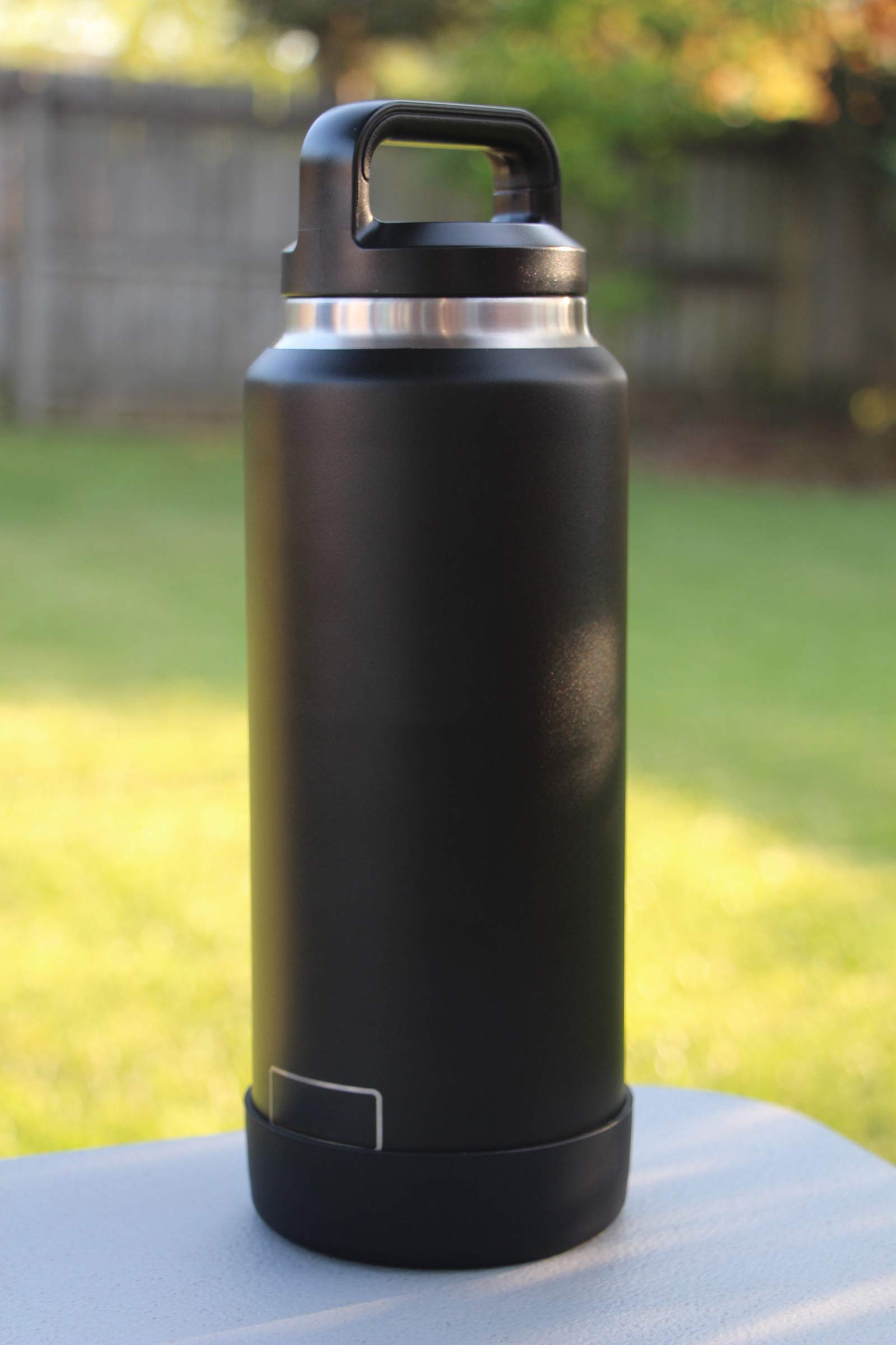 One MissionX Protective Silicone Boot Sleeve Compatible with YETI 46oz 36oz 26oz 18oz 12oz Water Bottles, Anti-Slip Bottom Cover, BPA FREE (Black, Fits 36 oz Bottle)