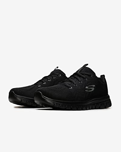 Skechers Women's Low-Top Trainers Sneaker, Black, 9.5