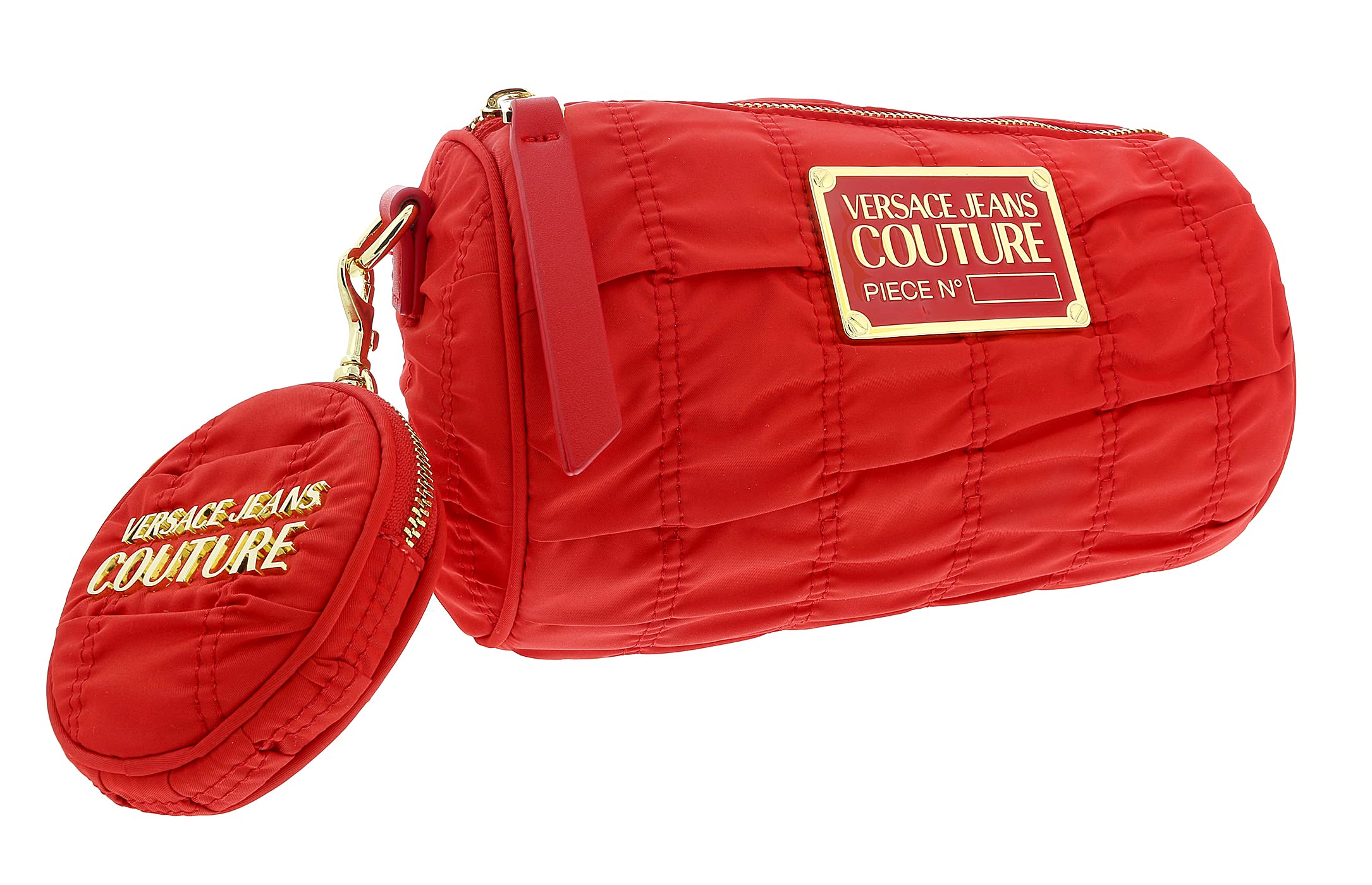 Versace Jeans Couture Red Small Pouch Nylon Crossbody Bag with Coin Purse for womens