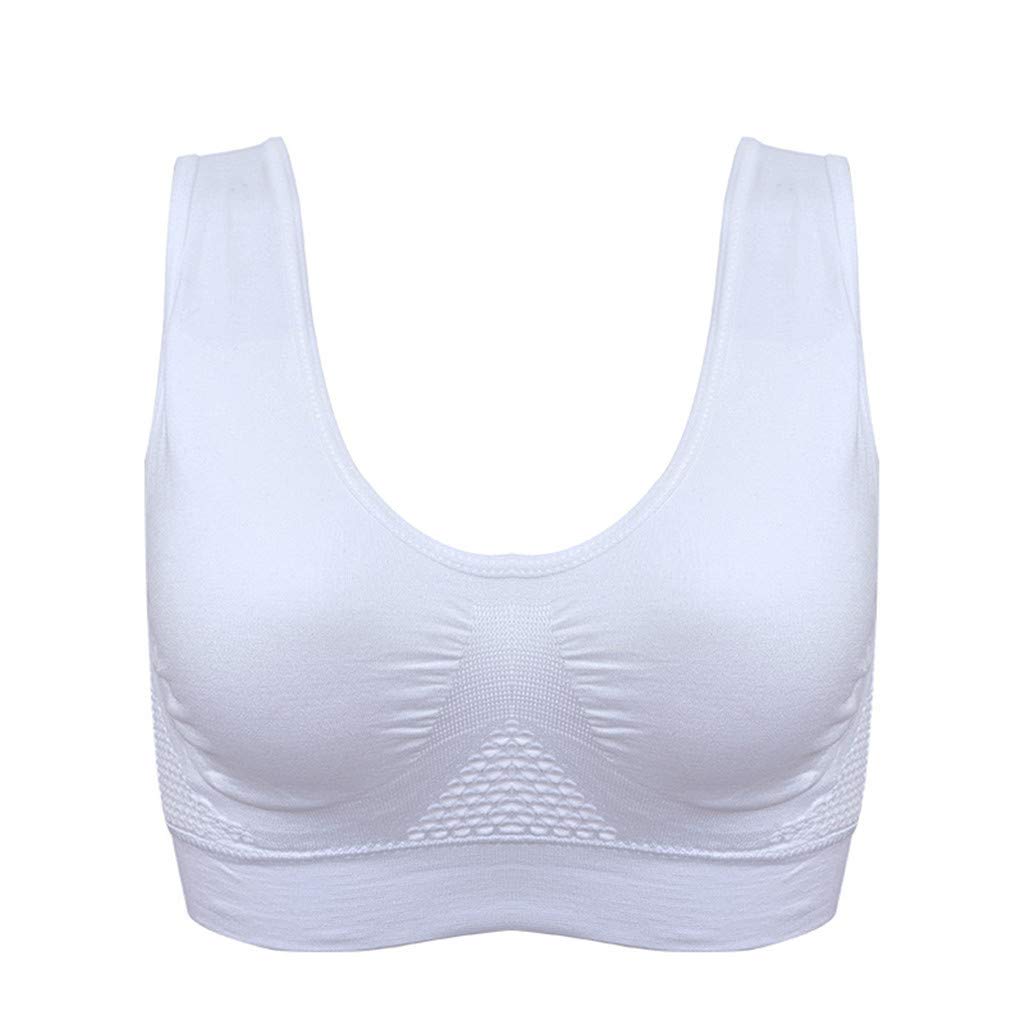 Womens Comfort Sports Bra Seamless Wide Strap Workout Yoga Bra Breathable Stretch Everyday Bra with Removable Pads S-6XL