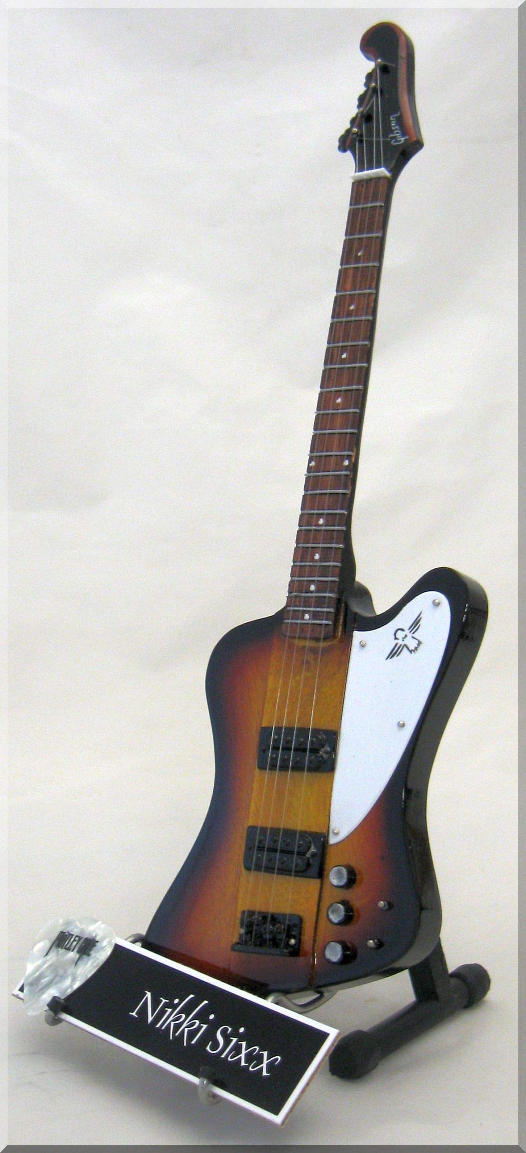 NIKKI SIXX Miniature Guitar Bass Thunderbird w/Guitar Pick