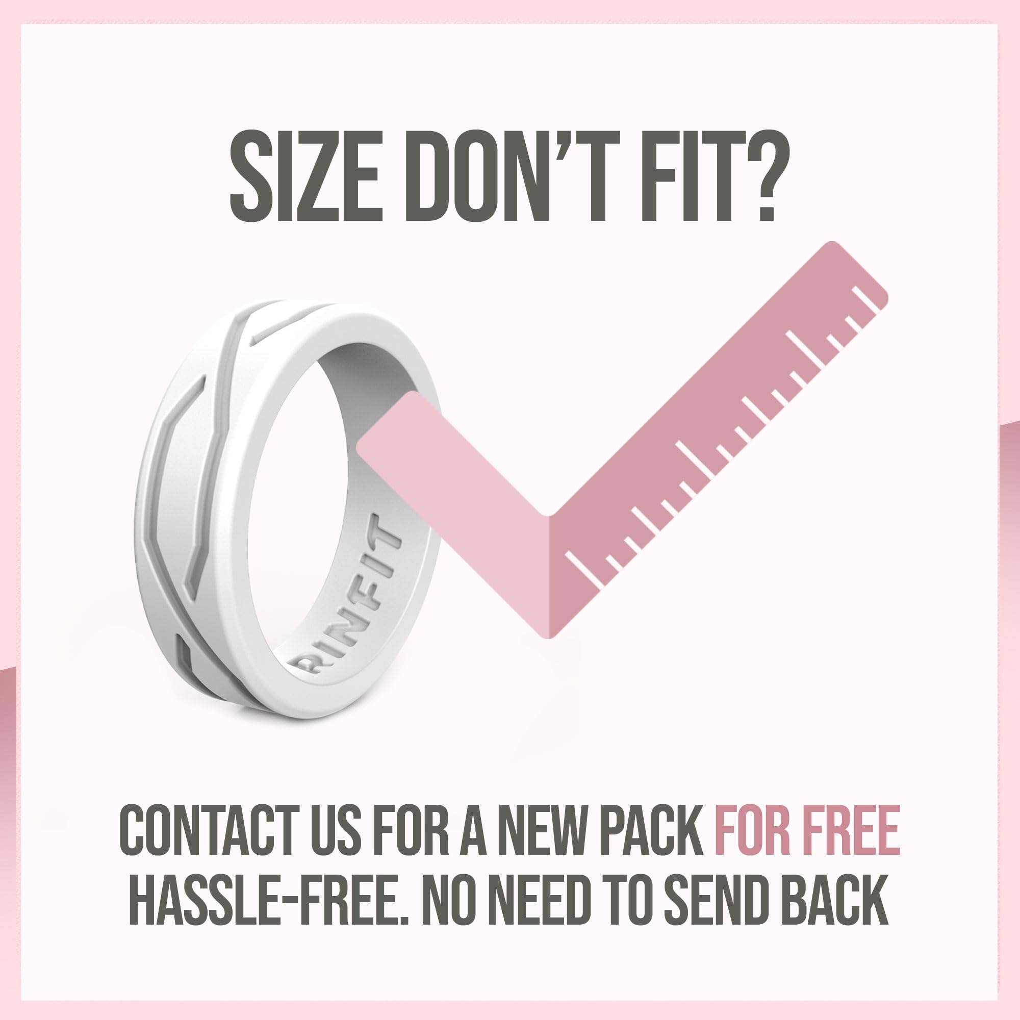 Rinfit Silicone Rings for Women - Silicone Ring Women - Womens Rubber Wedding Rings - Pear Silicone Wedding Bands Women - Patented Design - Rose Gold Ring - Size 6