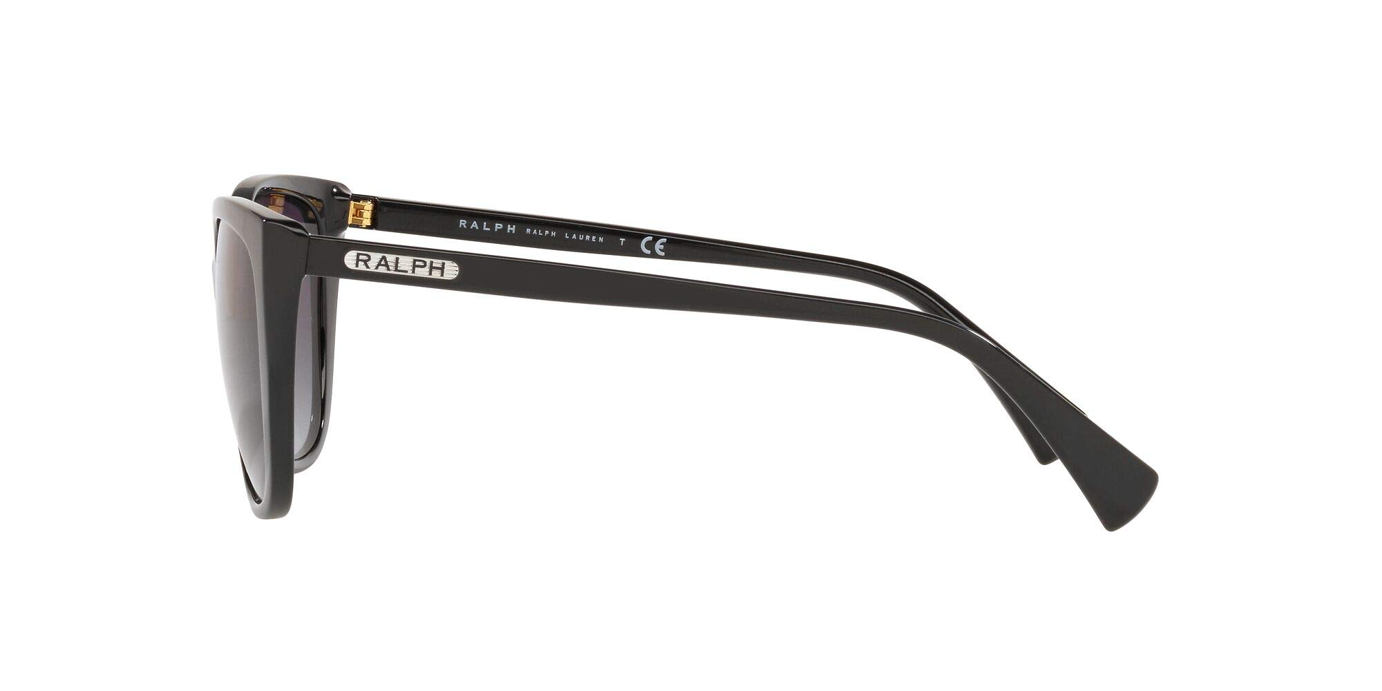 Ralph by Ralph Lauren Women's RA5274 Butterfly Sunglasses, Shiny Black/Grey Gradient, 56 mm