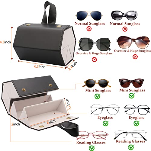 SMARTTOP Sunglass Eyeglass Organizer Collector 5 slot 6 Slot PU Eyeglasses Storage Case Box Multiple Hanging Eyewear Display (6 Slots, Black)
