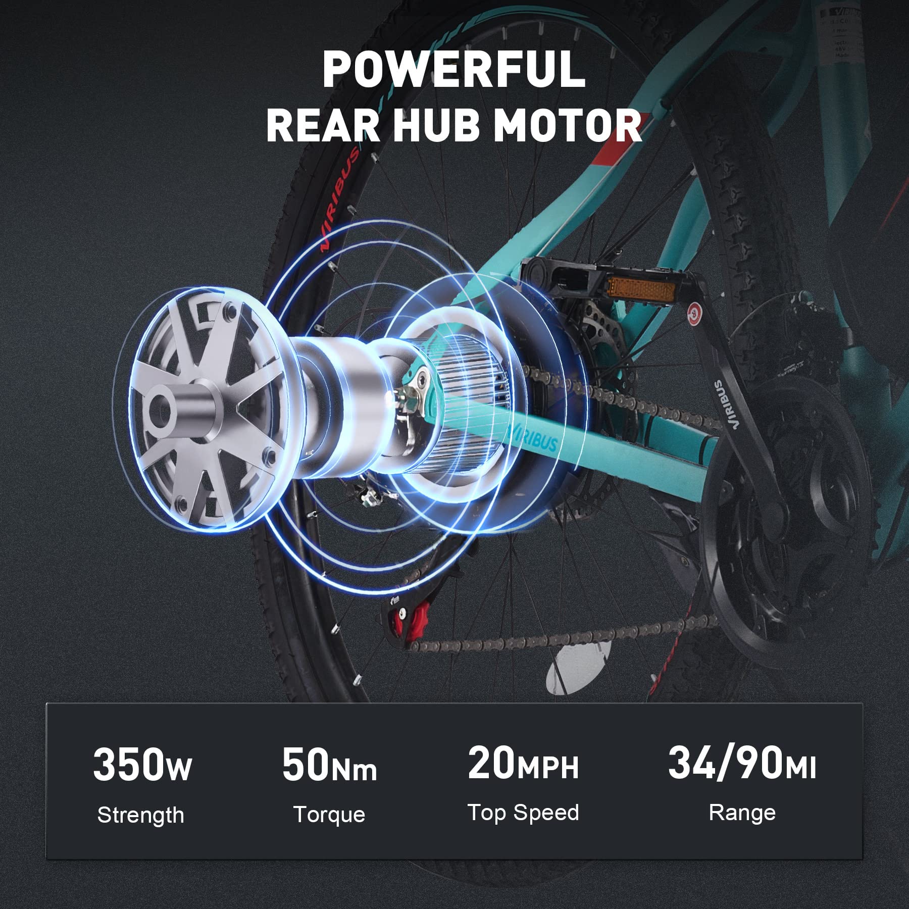 Viribus Electric Bike for Adults with Aluminum Frame