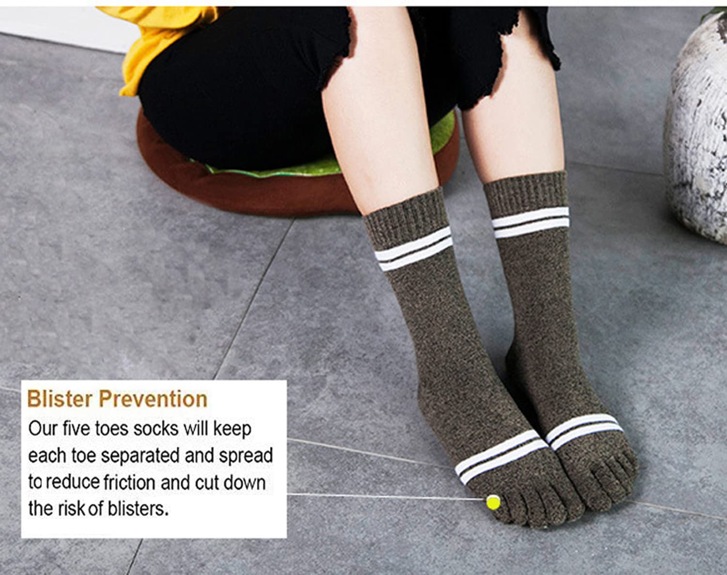 MWMart Toe Socks 5 Pack Women Men Cotton Socks Crew Five Finger Socks Running Athletic for Men Women