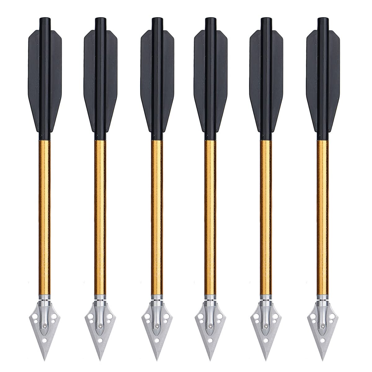 VKEDA 6 Pack Crossbow Bolts 6.3" Mini Crossbow Arrows 50lbs-80lbs for Hunting Or Shooting Practice (Black)