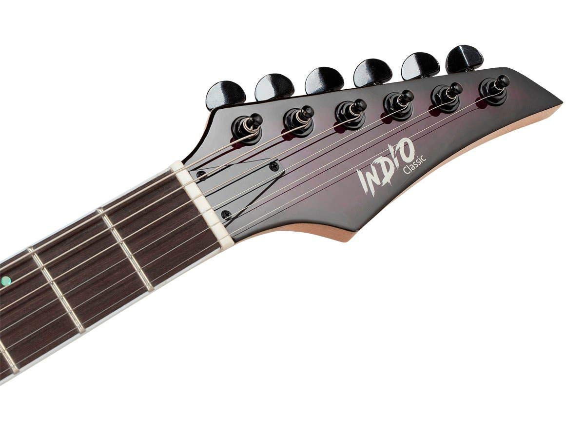 Monoprice Indio Series 6 String Solid-Body Electric Guitar, Right (610436), Purple