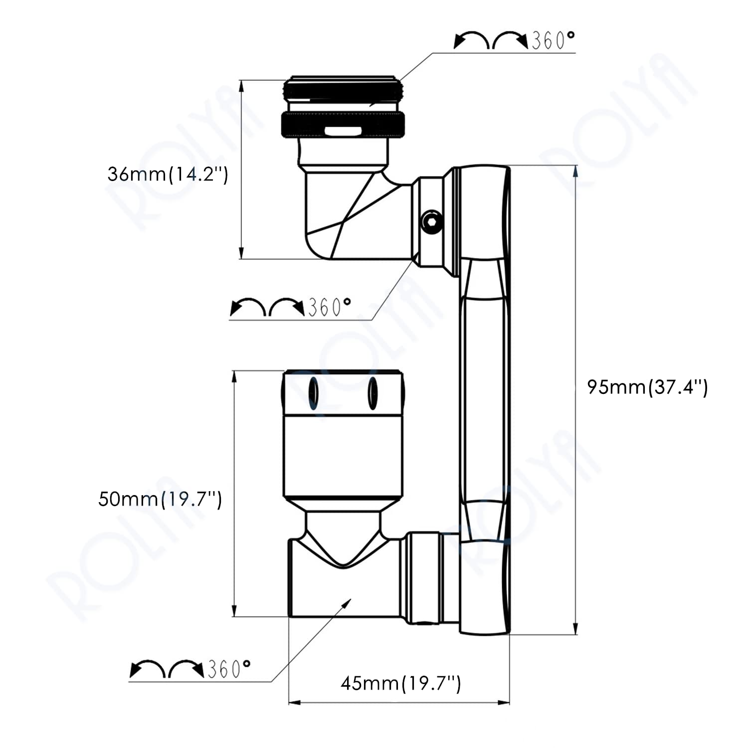 ROLYA 1080° Swivel Faucet Extender Bathroom Rotating Tap Attachment With CUPC Certification Aerator Oil Rubbed Bronze