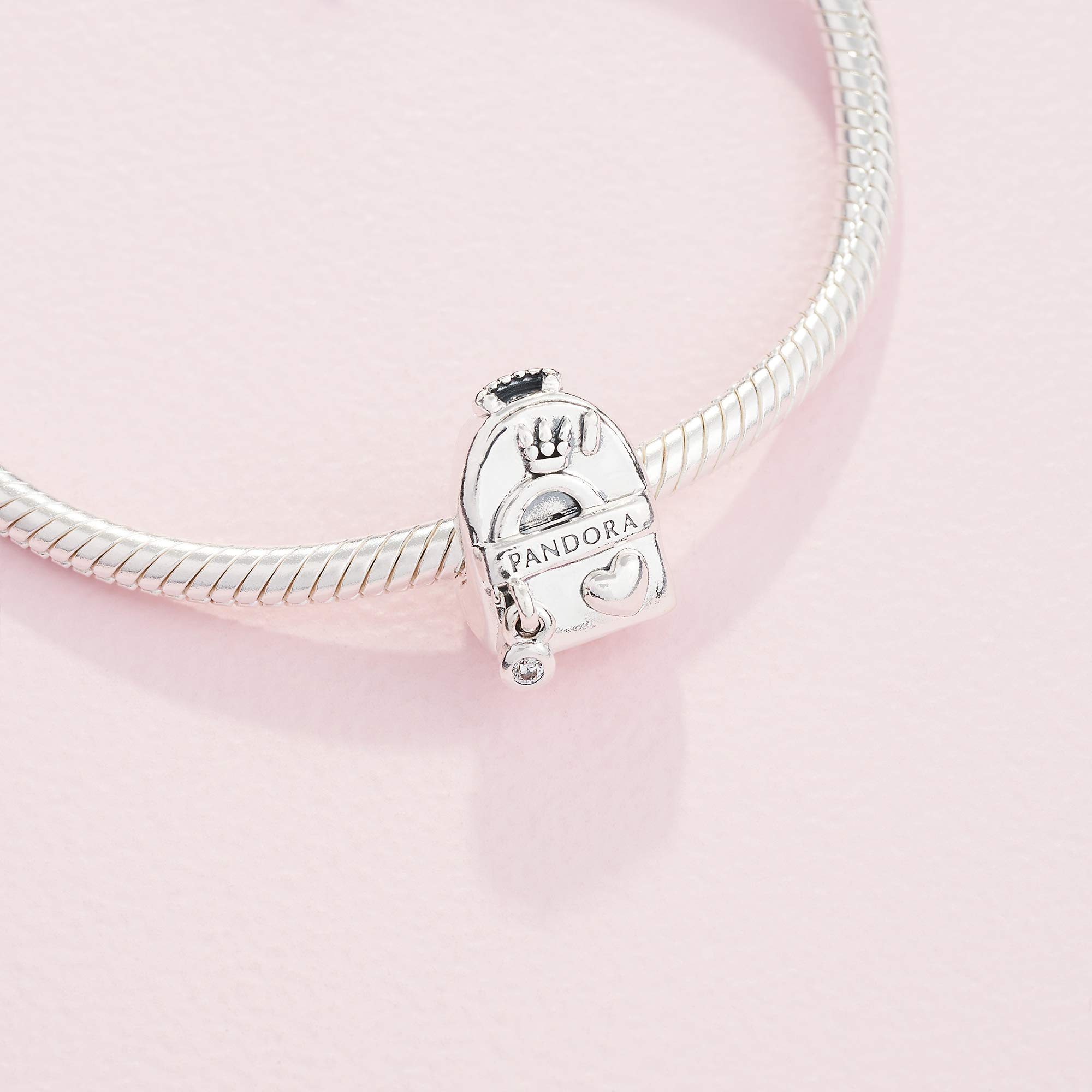 Pandora Jewelry Adventure Bag Cubic Zirconia Charm in Sterling Silver