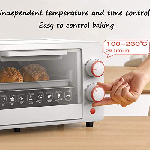 Multifunctional Countertop Flow Toaster Oven, Household Large Capacity 10L Double Layer Baking Electric Oven, Automatic Mini Electric Fryer (White) (White)
