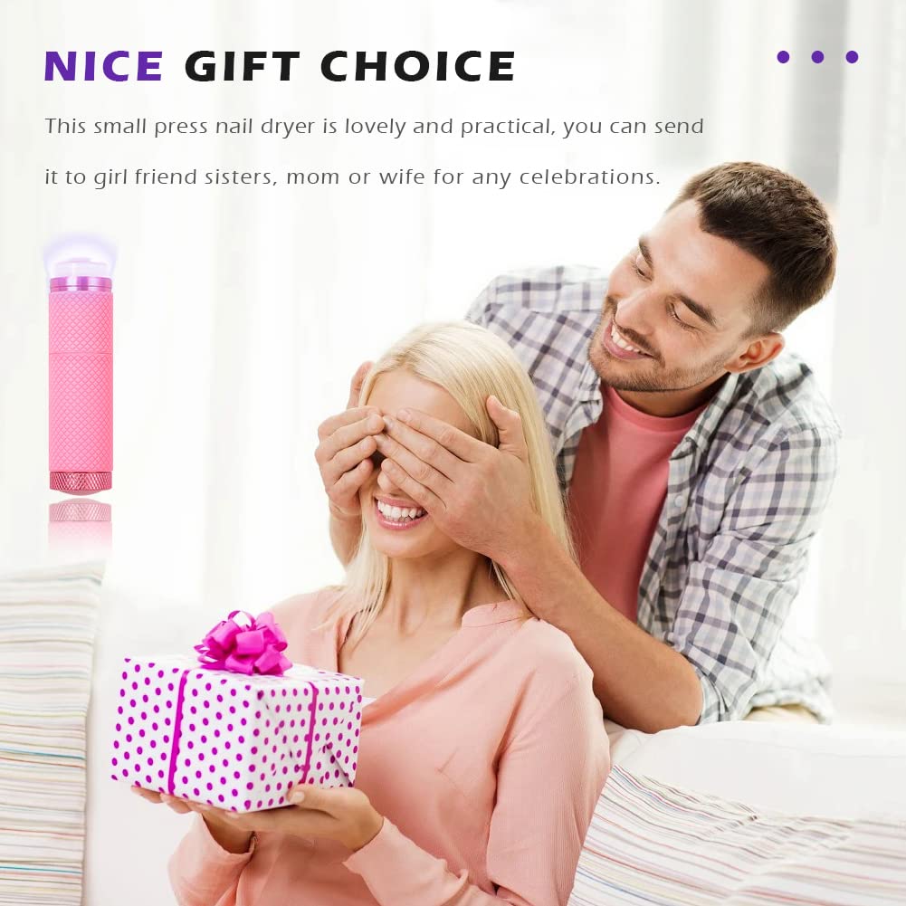 Mini UV Nail Lamp Presser, Silicone Nail Press Light, Handheld LED Nail Curing Lamp Nail Dryer with Silicone Head for Quick Nail Touch-Ups,Nail Press Flashlight Tool for Women Girl Manicure Decor