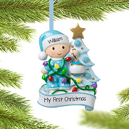 Personalized Baby's First Christmas Ornament - Baby Boy